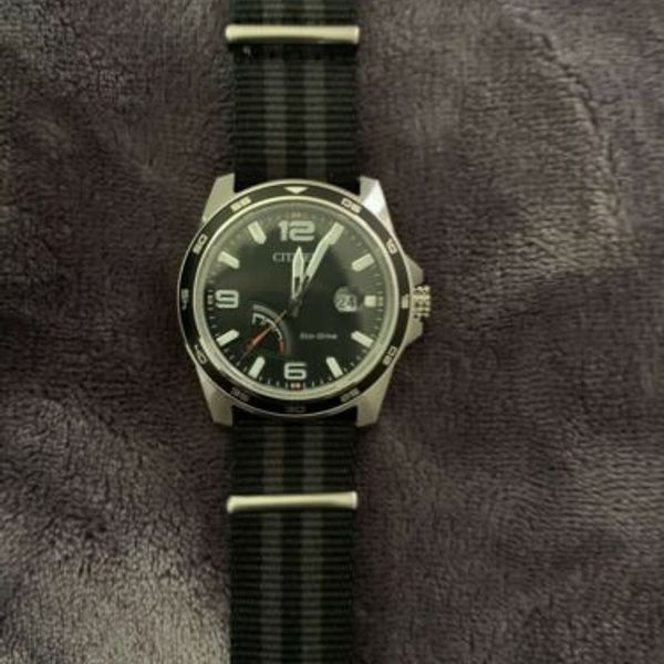 Citizen Eco-Drive Men's Power Reserve Indicator Black 42mm Watch AW7030 ...