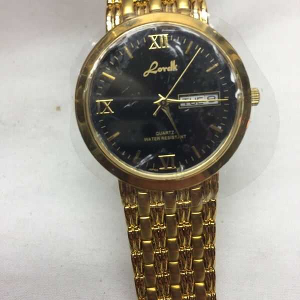 Mens Watch Lorelk Black and Gold New Battery Working | WatchCharts