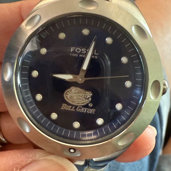 Florida Gators Bull Gator Fossil Watch Mens Logo Wristwatch rare ...