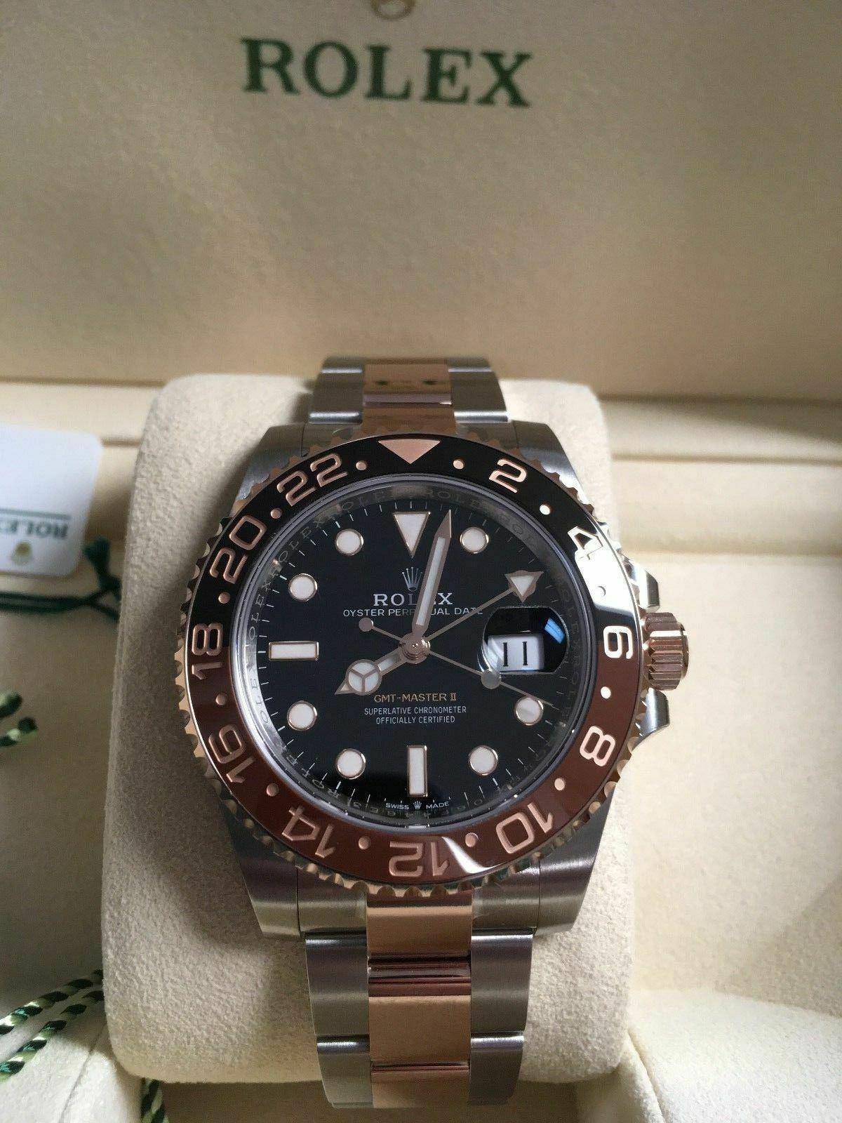 NEW Rolex Rose Gold GMT Master II 126711 126711CHNR Root Beer 2019 Box ...