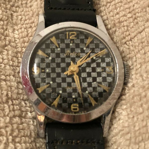 Vintage Artco Men's Watch - RARE Checker Board Dial / Wind Up ...