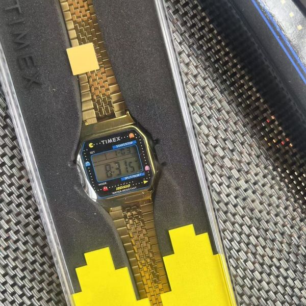 Timex X Pacman Watch T80 Digital Stainless Steel - Gold - TW2U32000 NEW ...