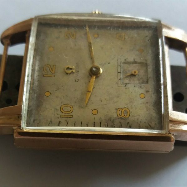 Omega 302 movement . R17.8 Rectangular ART DECO 9 k SOLID Gold WORKING ...