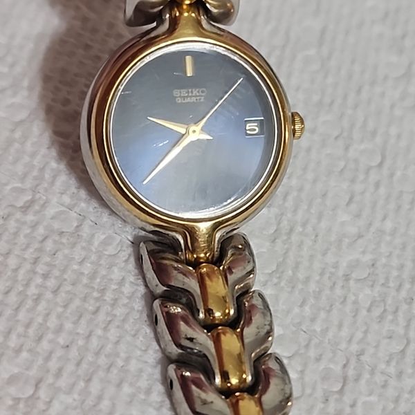 Seiko Quartz Ladies Quartz Watch Dark Blue Dial W/Date *NEW BATTERY ...