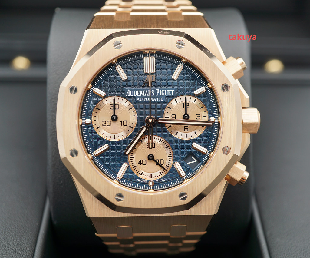 FSOT:Audemars PIGUET ROYAL OAK CHRONOGRAPH ROSE GOLD 26239OR BLUE DIAL ...