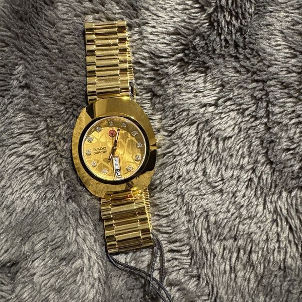 RADO DiaStar Original Auto Stone Dial Yellow Gold Watch NEW ...