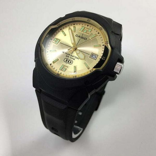Casio MW600F-9A Men's Enticer Analog Sports Black & Gold Resin Watch | WatchCharts Marketplace