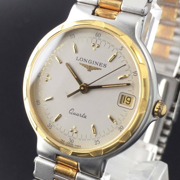 LONGINES CONQUEST Quartz Watch 18K Gold Plated Date New Battery [6451A ...