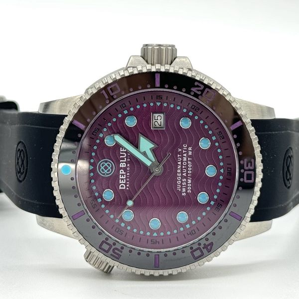 Deep Blue Juggernaut V Purple & Blue 44mm Automatic Diver Watch ...