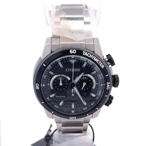 Citizen Men's Black Dial Quartz Chronograph Watch 47mm Box Set CA4150 ...