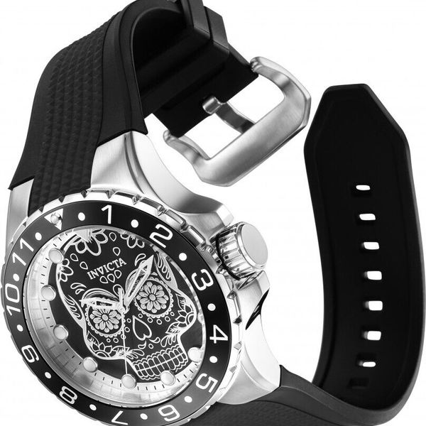 New Invicta Men's 50mm AVIATOR Dia De Los Muertos Quartz MOP Skull Dial ...