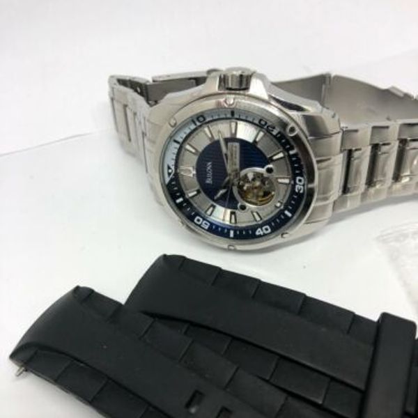 Bulova 96A137 BVA Exclusive Automatic S/S Case & Bracelet Dial Silver ...
