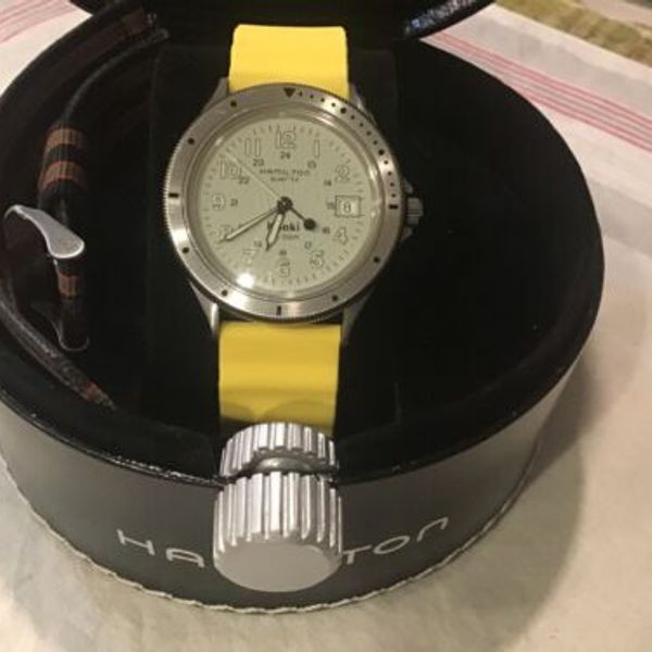 VINTAGE HAMILTON KHAKI SUB 330FT 9859A QUARTZ DIVER RARE New Battery ...