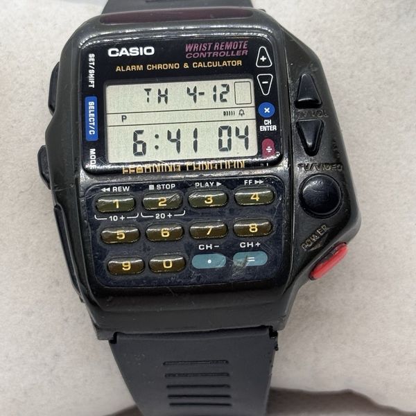 Casio Remote Control Calculator Watch CMD-40p 1174 Chrono Alarm Quartz ...