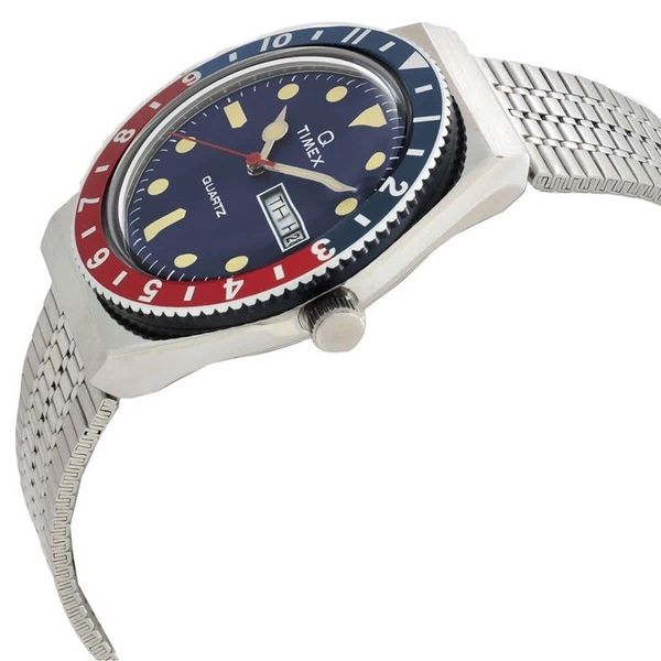 Timex Q Timex Reissue Quartz Blue Dial Pepsi Bezel Watch TW2T80700ZV ...