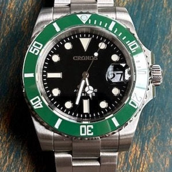 Cronos Water Ghost L6005 green (Starbucks Submariner homage ...