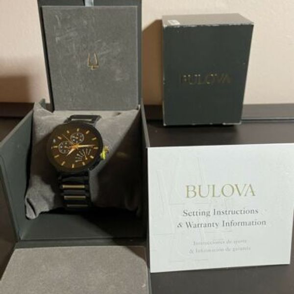 Bulova Modern Black Dial Two-tone Men's Watch 98C124 #34 | WatchCharts ...