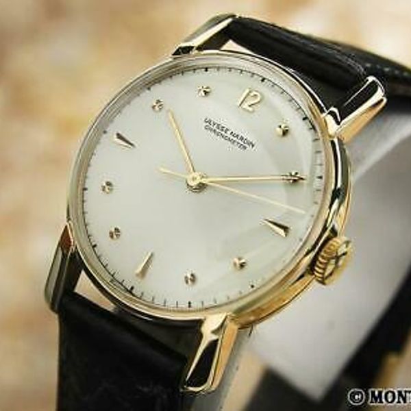 Ulysse Nardin 14k Solid Gold Swiss Made 29mm Manual 1950 Vintage Watch AS78 | WatchCharts ...