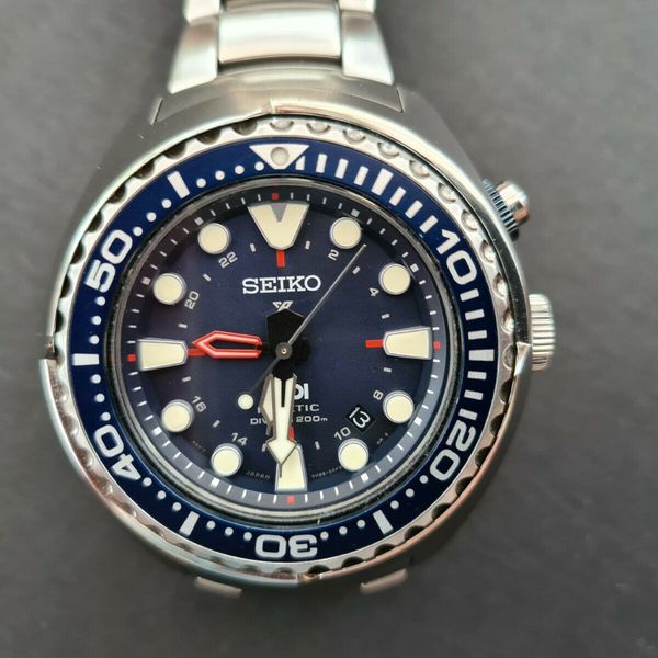 Seiko SUN065P1 Prospex GMT Kinetic 200m Divers watch with Sapphire ...