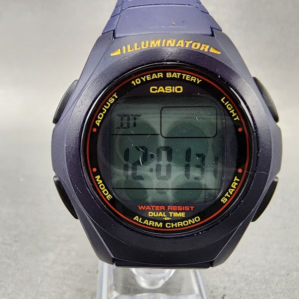 Casio F-200 Watch Men 40mm Digital Blue Tone Alarm Chronograph New ...