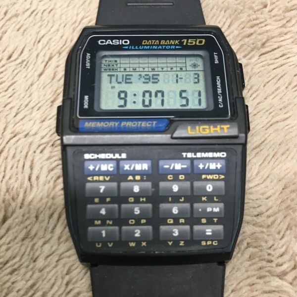 Vintage Casio Data Bank 150 Calculator Watch DBC-150 | WatchCharts ...