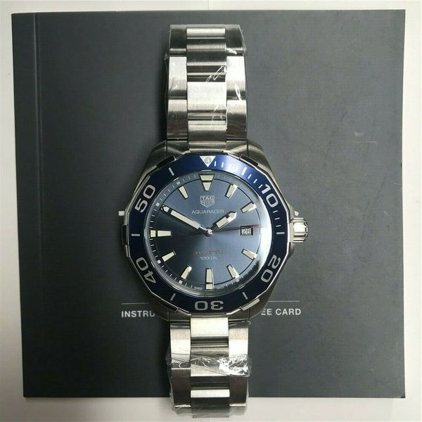 TAG HEUER WAY101C.BA0746 AQUARACER 43MM QUARTZ BLUE DIAL MEN'S WATCH NO ...