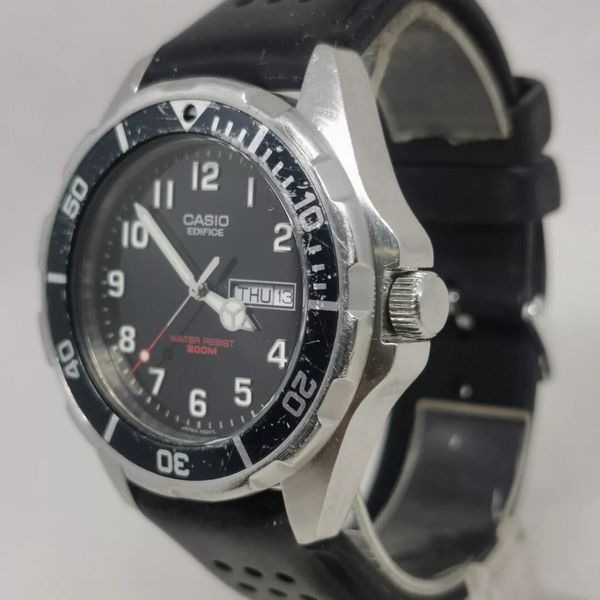 Vintage 1990s Casio Edifice EF-200 Quartz Divers 40mm Day Date Gents ...