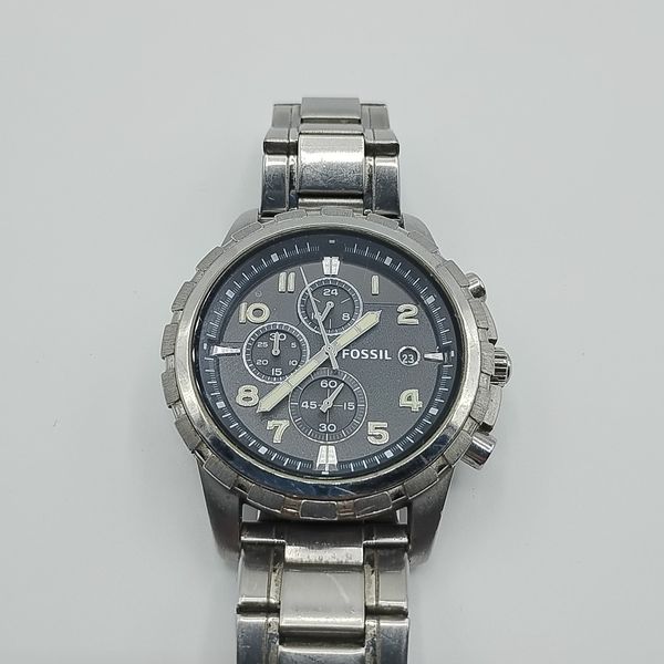 Vintage Fossil Watch FS4542 Stainless Steel With Black Dial Needs New ...