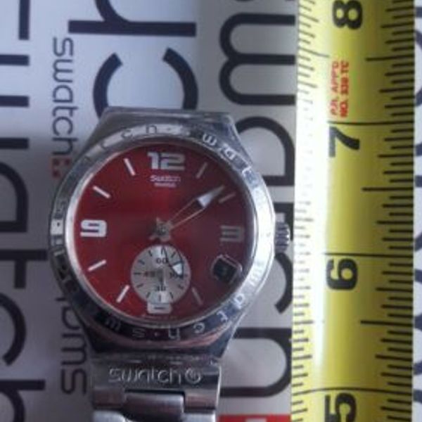 Swatch Red Vine YPS400 2005 Irony Petite Seconde 46mm Stainless Steel ...