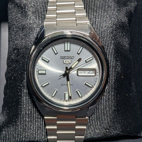 Seiko 5 Automatic Silver Dial Stainless Steel Men's Watch SNXS73 ...