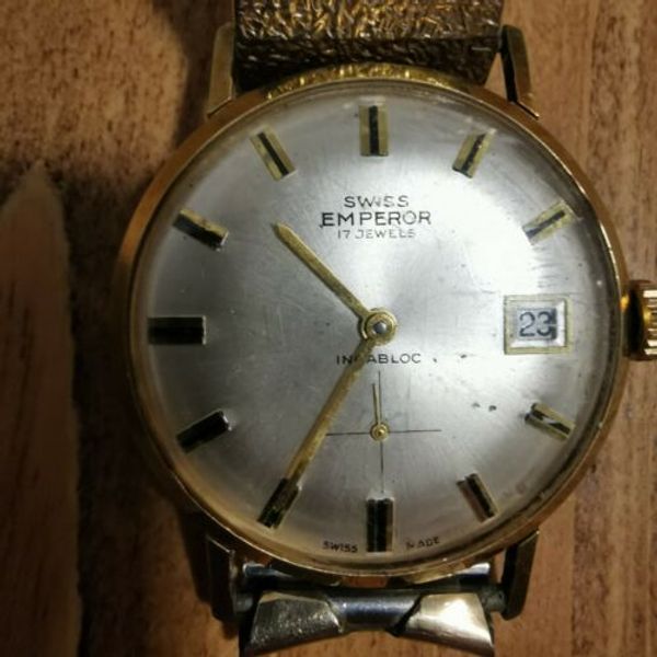 Vintage Swiss Emperor 17 Jewels Incabloc Watch 60's ? | WatchCharts ...