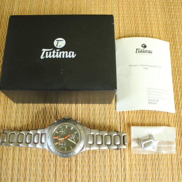 CHOICE VINTAGE TUTIMA 780 F2 MILITARY TITANIUM FLIEGER CHRONOGRAPH ...