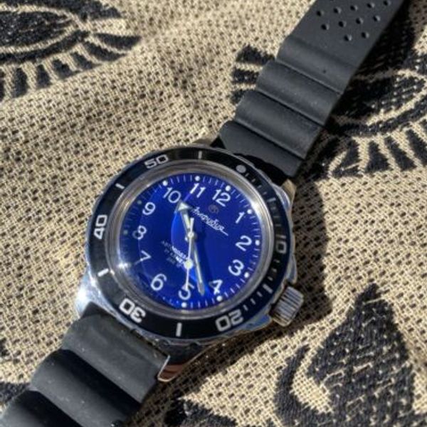Vostok Amphibia Dive Watch Blue Dial Black Bezel | WatchCharts Marketplace