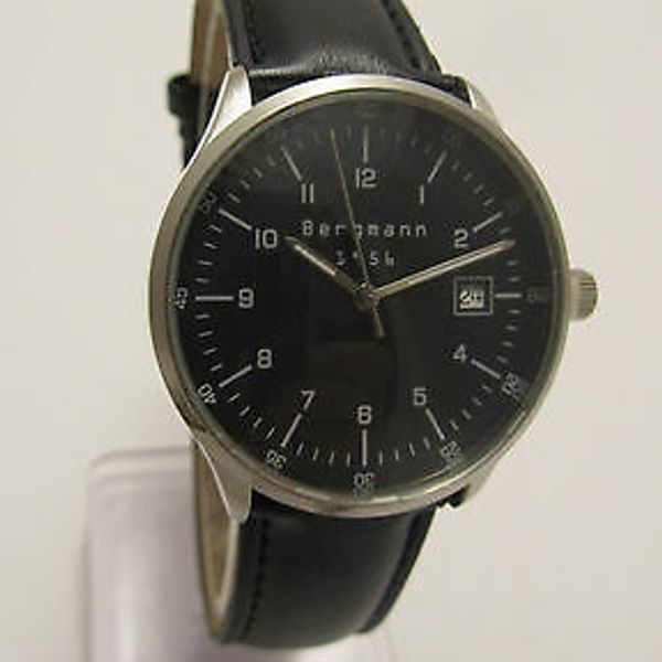 Wristwatch Black Bergmann 1956 Mens Watch Quartz Pilot Brand New ...