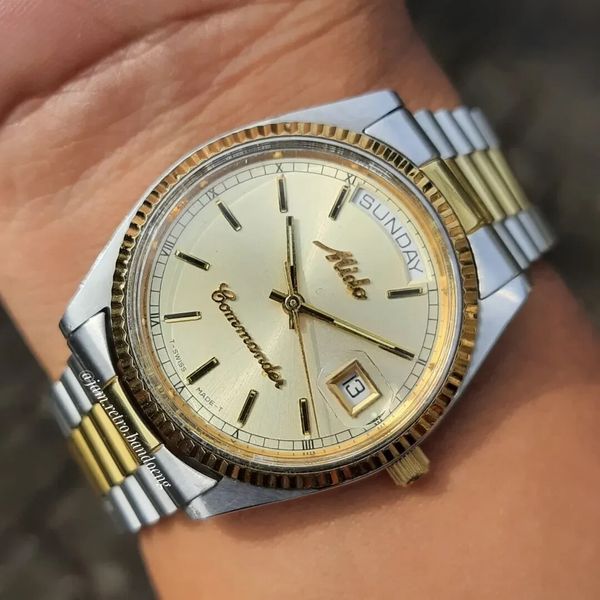 Rare Mido President Commander Automatic 8299 Two Tone Gold Swiss ...