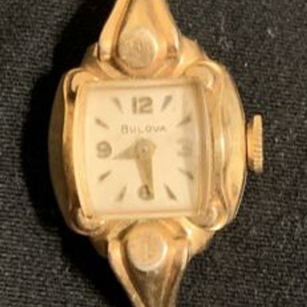 Vintage 10K Gold Filled Bulova Square Face Watch L3 Wind Up Working ...