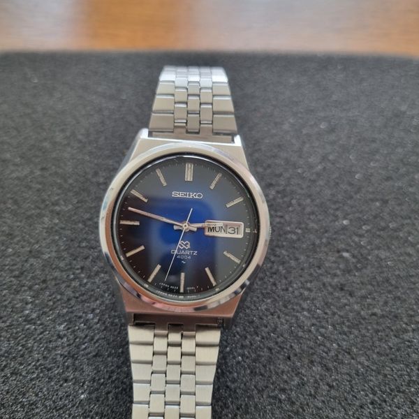 Seiko Sq 4004 Quartz Watch Blue /black Dial | WatchCharts Marketplace