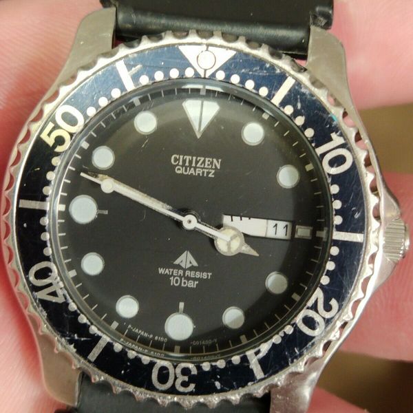 Rare Citizen Dive Watch 6101-G00261. 10 Bar/100m Quartz Watch With ...