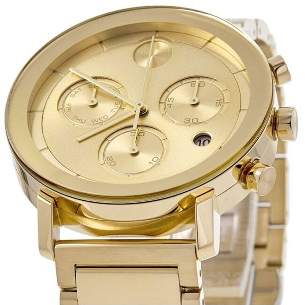 with tags Movado Bold Evolution Quartz Chronograph Champagne Mens Watch ...