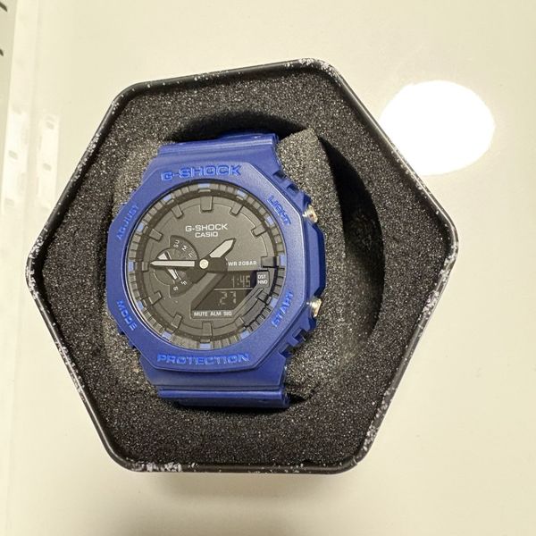 Casio G-Shock Carbon Core Guard Navy Blue GA-2100 Men's analogue ...