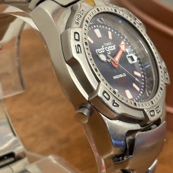 Timex Reef Gear L6 Men's 43mm Stainless Indiglo Quartz Watch Mineral ...
