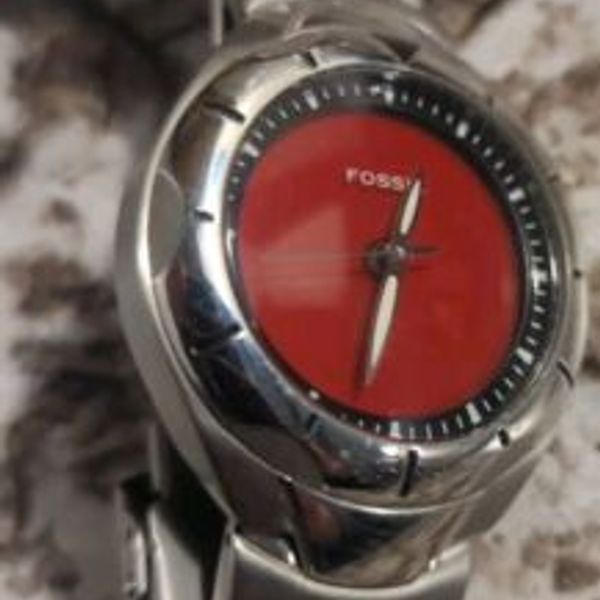 Vintage Y2K Fossil Blue AM-3536 Men Changing Color Dial Red Black Needs ...