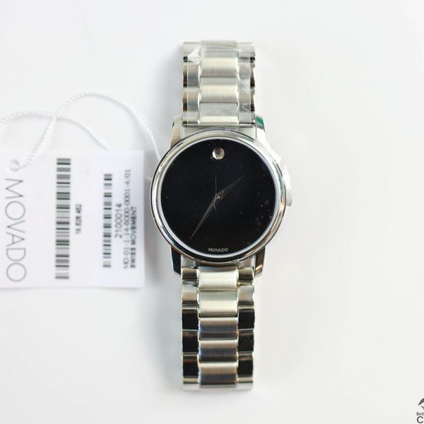 Movado Quartz Black Dial Stainless Steel 38mm Case Women's Wrist Watch ...