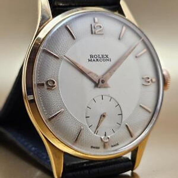 VINTAGE & FINE ROLEX MARCONI HAND WINDING GOLDEN CASE 1940s WRISTWATCH ...