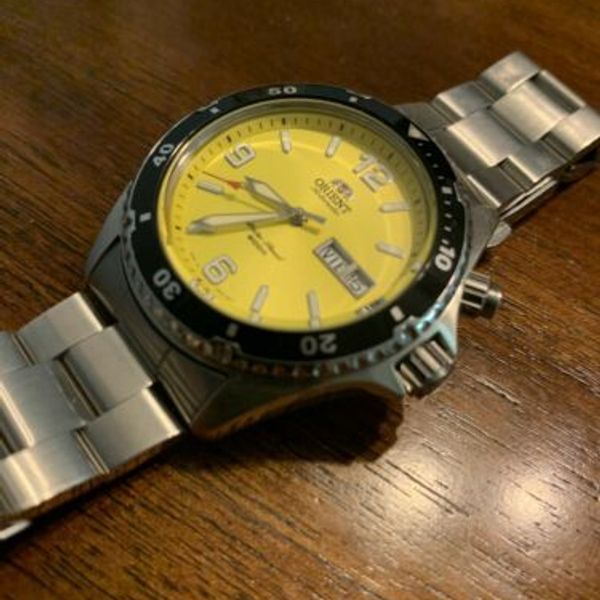 RARE ORIENT Yellow Dial Automatic Mako Dive Watch CEM65001YW "Bumble ...