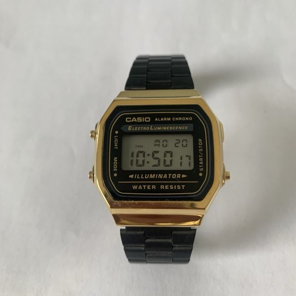 CASIO BLACK / GOLD TONE DIGITAL A168 SERIES UNISEX WATCH | WatchCharts ...