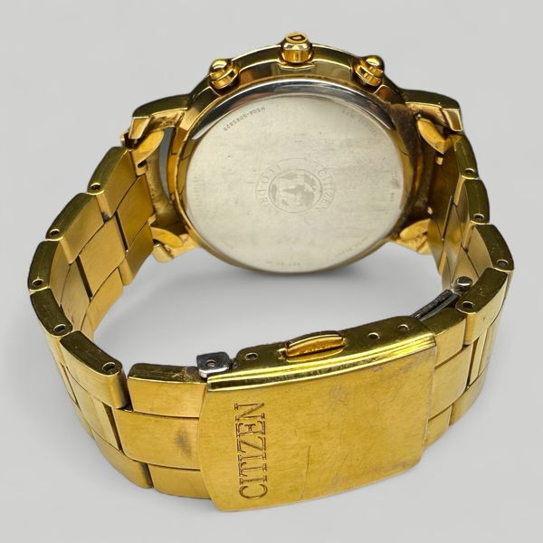 Citizen Eco-Drive Chronograph H504 Gold Tone â Works Great â No Box ...