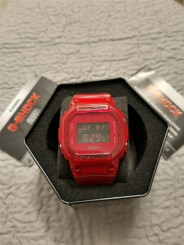 Casio G-Shock DW5600 Color Skeleton Digital Resin Red Men's Watch ...