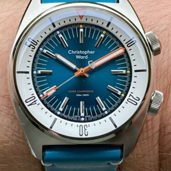 Christopher Ward C65 Super Compressor, ocean blue dial, blue tiber ...