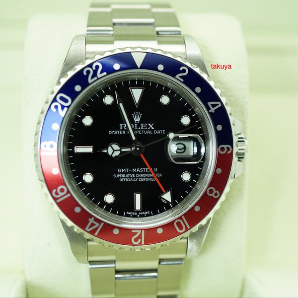 FSOT:Rolex 16710B GMT MASTER II PEPSI BLUE RED BEZEL M SERIAL 3186 ...